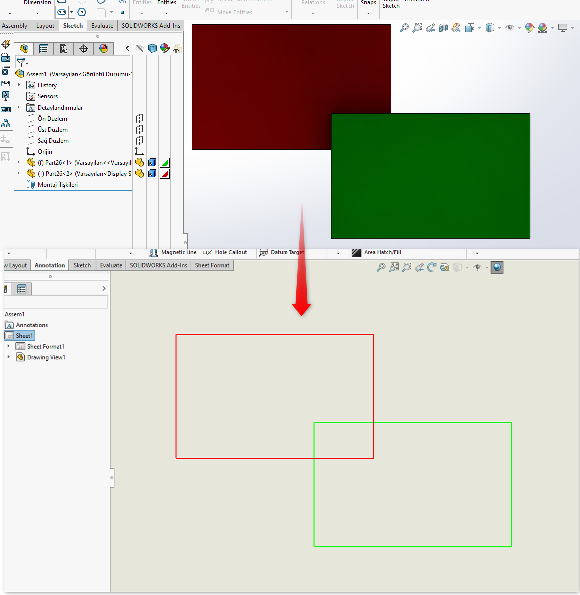 Montaj Teknik Resminde Parça Renklerini Teknik Resme Taşıma - TEKYAZ Blog