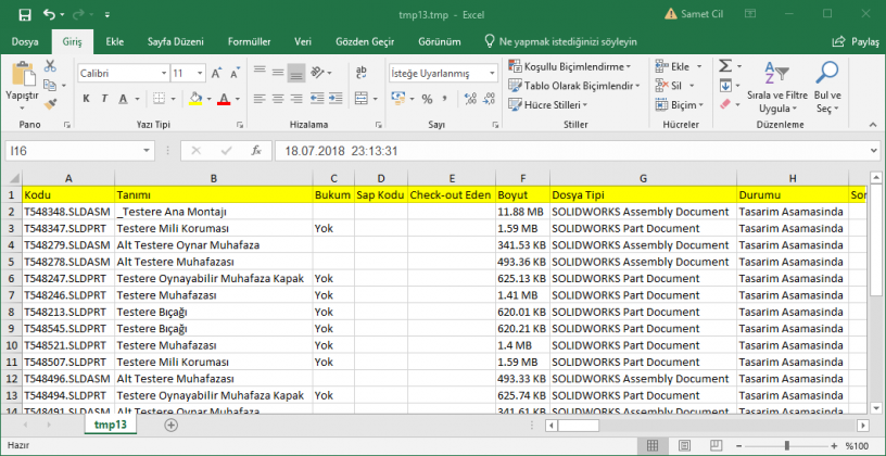 PDM Arama Sonuçlarını Excel'de Görüntülemek - TEKYAZ Blog