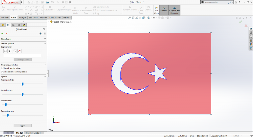 SOLIDWORKS Autotrace İle Resimden Çizim Oluşturma - TEKYAZ Blog