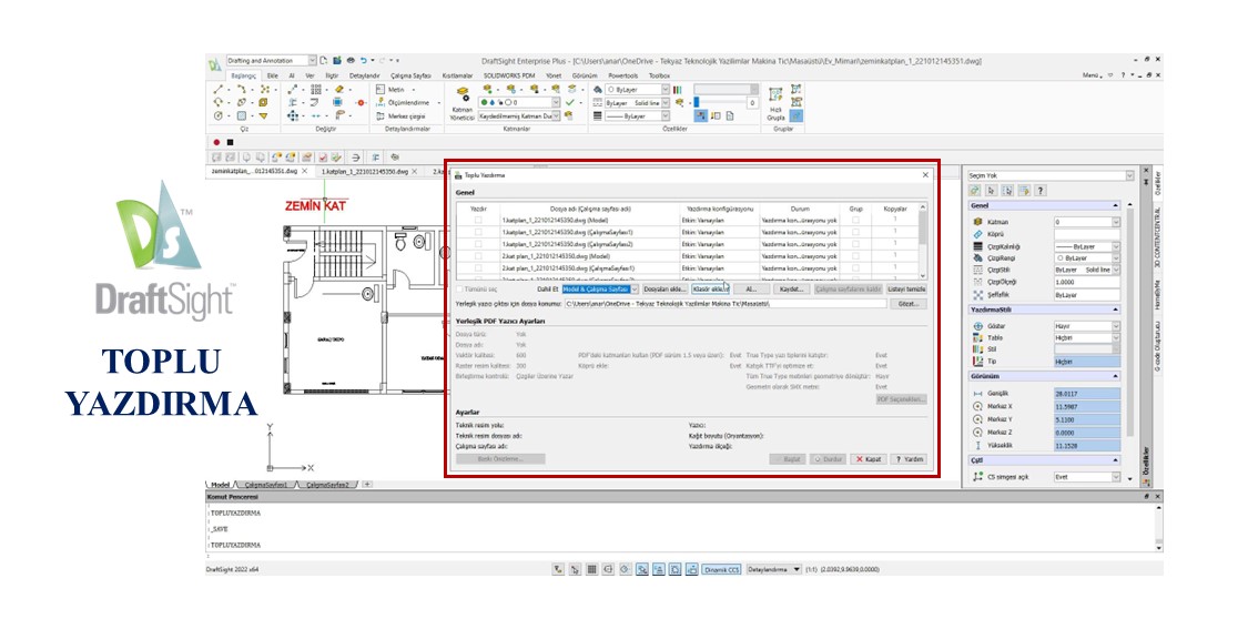 DraftSight-Toplu Yazdırma - TEKYAZ Blog