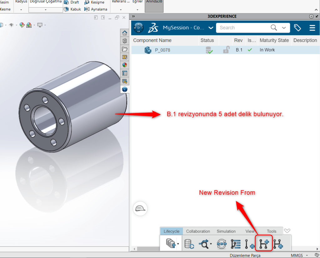 3DEXPERIENCE SOLIDWORKS ile Revizyonlar Oluşturun