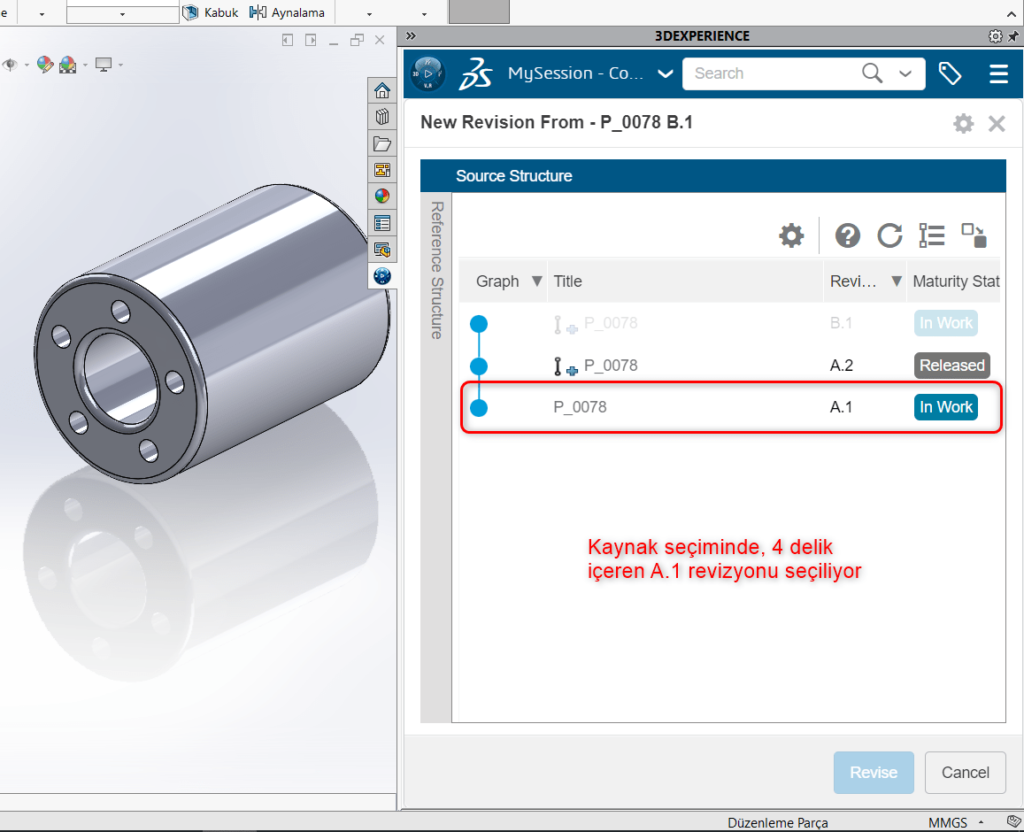 3DEXPERIENCE SOLIDWORKS ile Revizyonlar Oluşturun