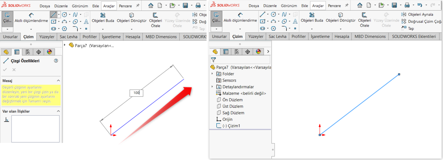 Ölçümlendirerek Çizim Yapma