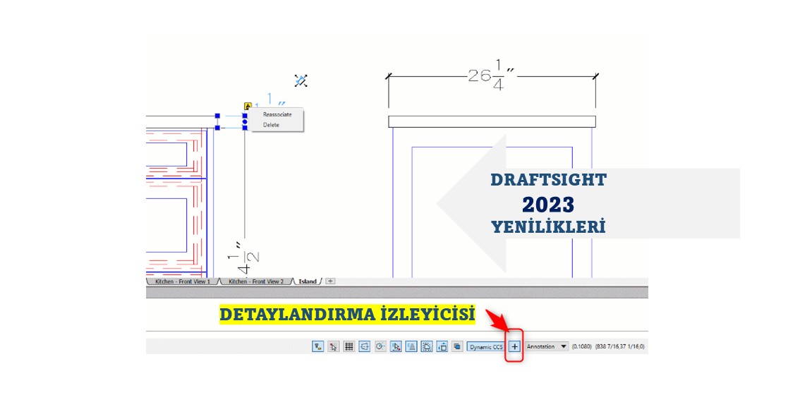 DraftSight 2023 Yenilikleri : Detaylandırma İzleyicisi - TEKYAZ Blog