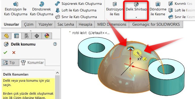 Referans Noktasına Göre Delik Açma
