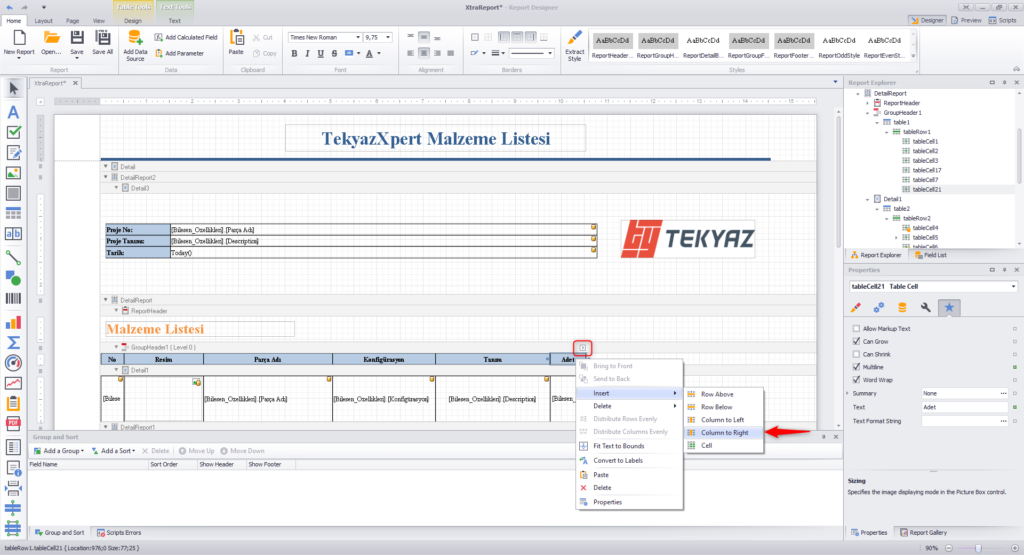 TekyazXpert - Rapor Şablonu Hazırlama - TEKYAZ Blog