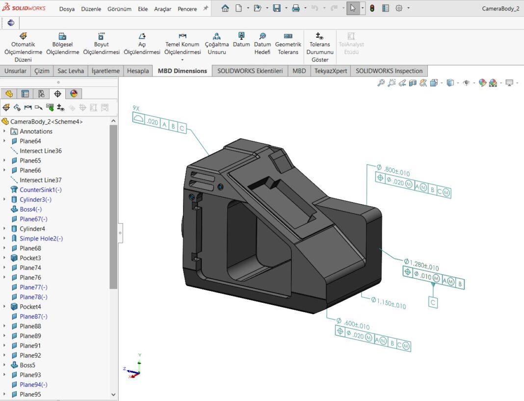 DimXpert/MBD Dimensions Detaylarını Teknik Resme Aktarma - TEKYAZ Blog