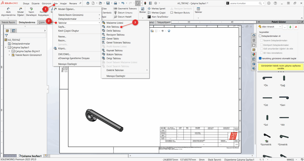 Tasarımınızı Düzenleyen Yenilik: SOLIDWORKS 2025 | Aile Tablosu ...